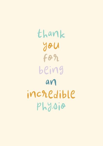 Cute Thank You card - Incredible Physio | thortful