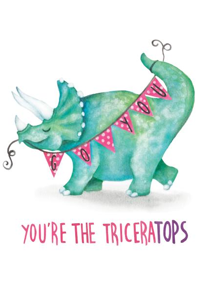 Cute and Fun Congratulations Card - You're the Triceratops - Dinosaur ...