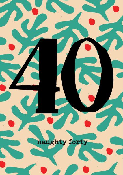 Naughty Forty - 40th Birthday Card | thortful