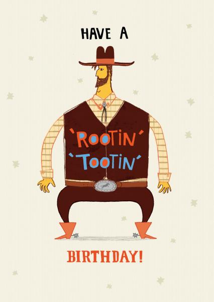 Fun Birthday Card - Rootin' Tootin' - Cowboy | thortful