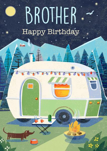 Classic Birthday Card - For Brother - Caravan Outdoors | thortful
