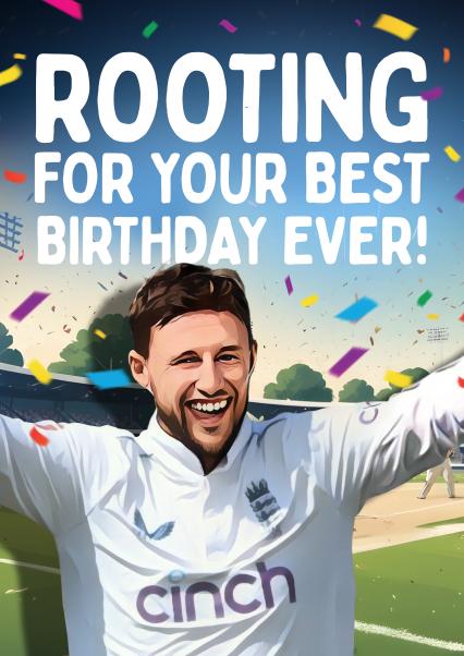 Funny Birthday Card - For Him - Joe Root - Cricket | thortful