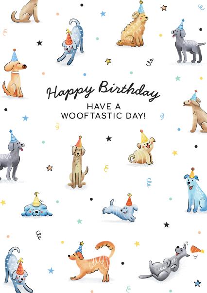 Cute Birthday Card - Dog Illustration - Wooftastic | thortful