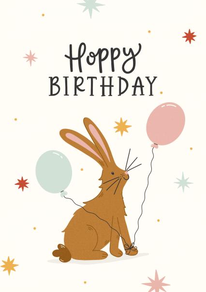 Cute Birthday Card - Bunny Rabbit - For Kids | thortful