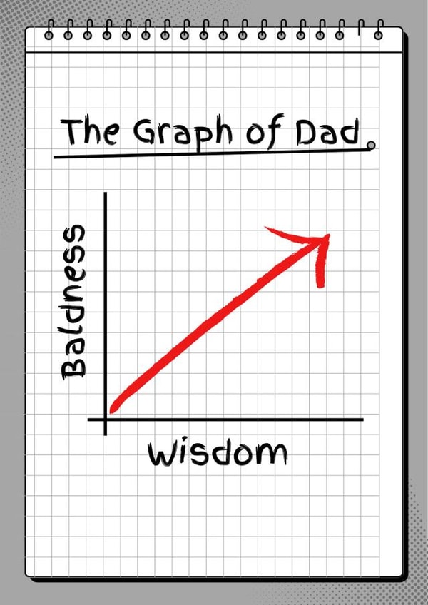 Funny Birthday Card - For Dad - Graph Of Baldness | thortful