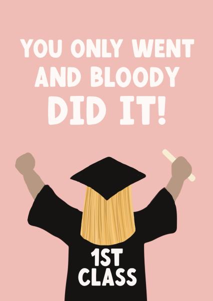 Cute Graduation Card - For Her - 1st Class Degree | thortful