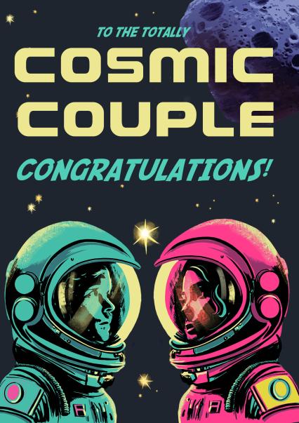 couple space congratulations card | thortful