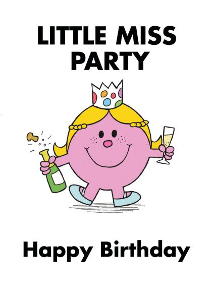 Cute Birthday Card - Little Miss Party - Mr. Men | thortful