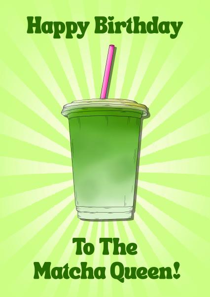 Gorgeous Matcha themed Birthday Card | thortful