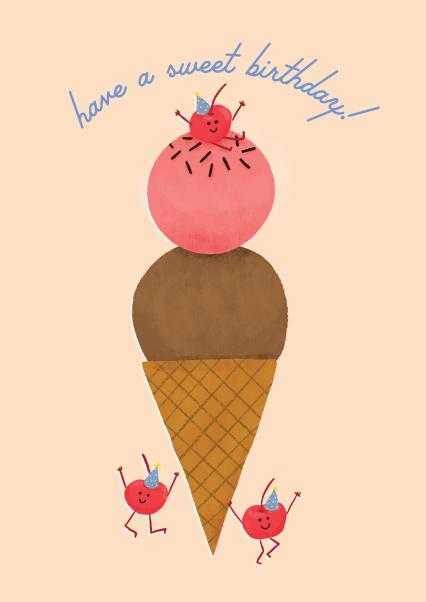 Adorable Ice-Cream Cone Birthday Card - Ice Cream-Lover | thortful