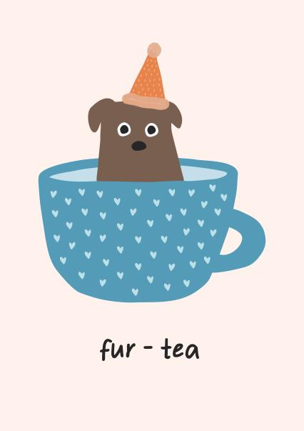 Cute 30th Birthday Card - Dog Fur Tea - Dog Pun | thortful