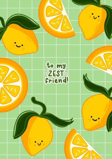 Cute Friendship Card - For Best Friend - Lemons - To My Zest Friend ...