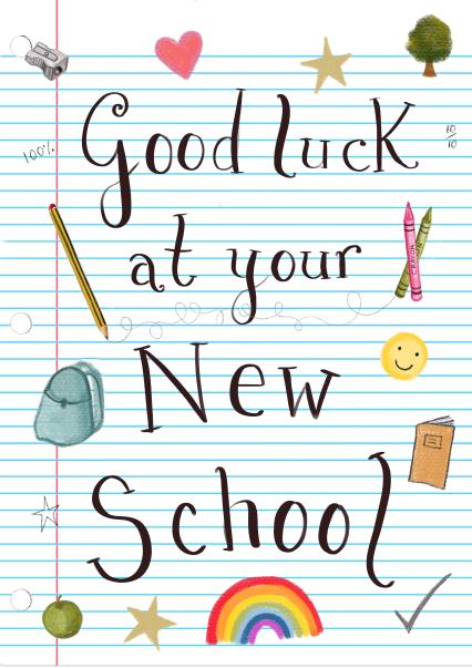 Cute Good Luck Card - New School | thortful