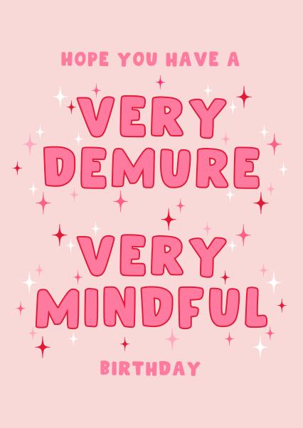 Funny Birthday Card - Very Demure Very Mindful - Trending Meme - Jools ...