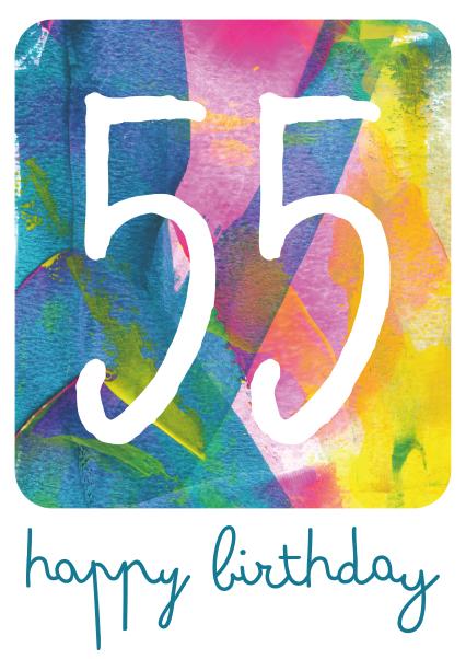 Classic 55th Birthday Card - Colourful - For Her | thortful