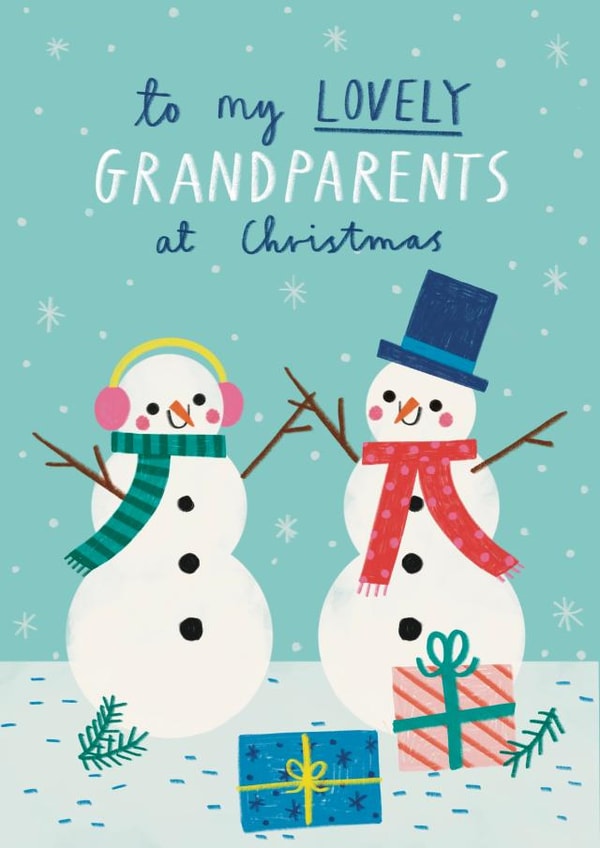 Cute Christmas Card - Lovely Grandparents - From The Grandkids | thortful