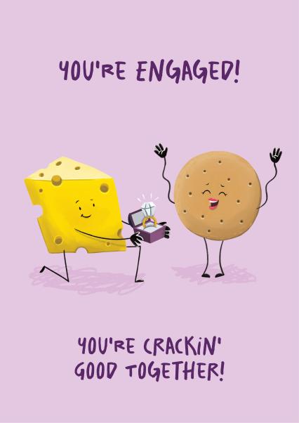 Cute Engagement Card - Cheese and Cracker Pun - You're Cracking Good ...