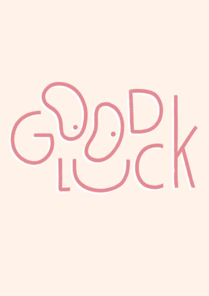 Cute Good Luck Card - Smiley Face - Typography | thortful