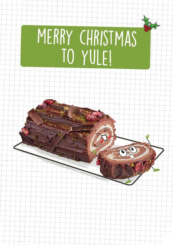 Funny Christmas Card - Yule Pun - Dessert | thortful