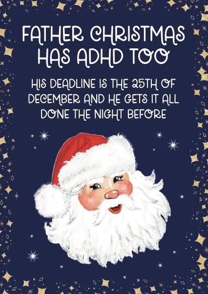 Funny Christmas Card - ADHD - Santa Claus | thortful