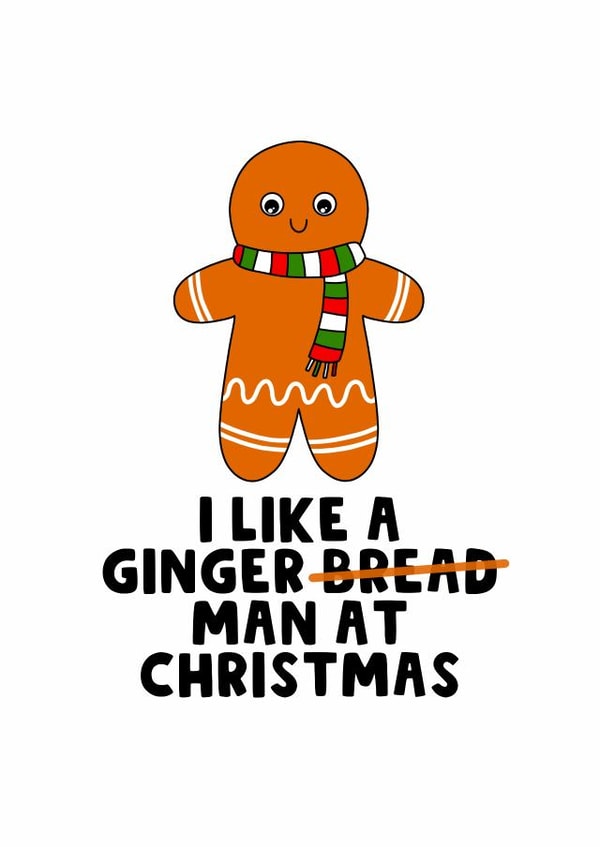 Funny Christmas Card - Ginger Man | thortful