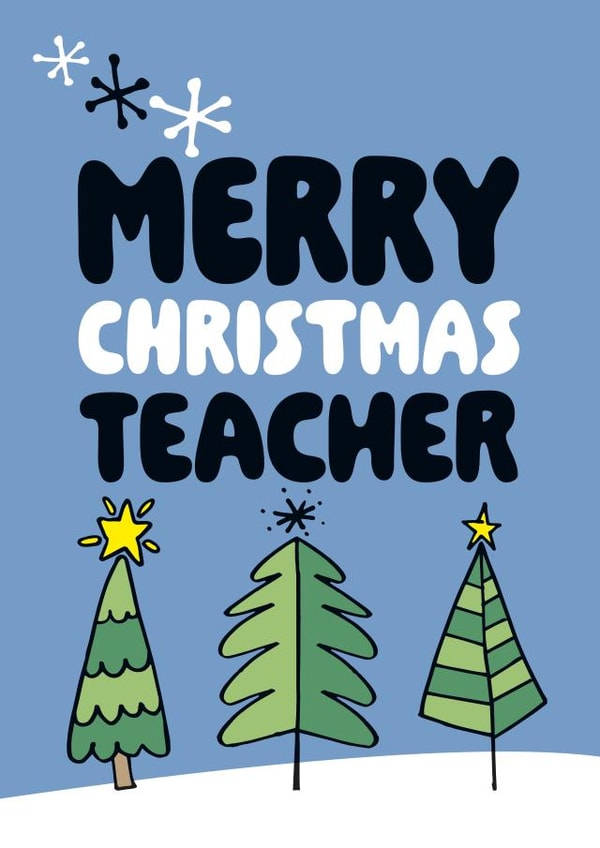 Cute Christmas Card - Teacher - Christmas Trees | thortful