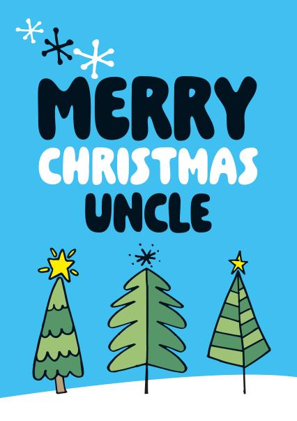 Cute Christmas Card - Uncle - Trees | thortful