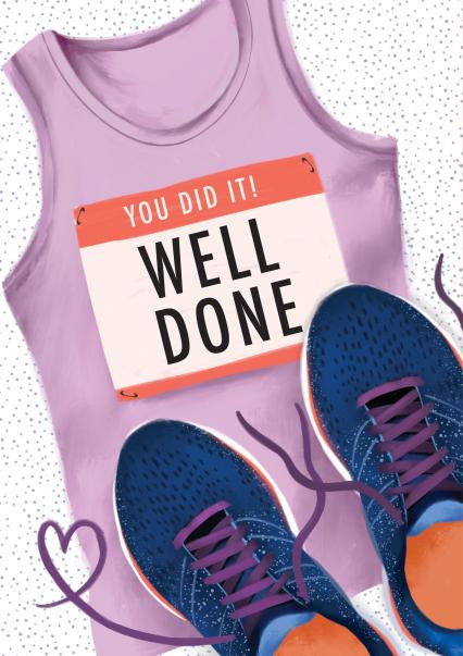 Fun Congratulations Card - Running Gear - You Did It! | thortful