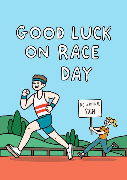 Fun Good Luck Card - Motivational Sign - Race Day | thortful