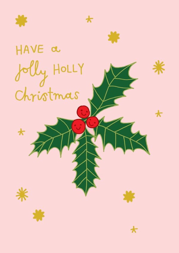 Cute Christmas Card - Holly Jolly Christmas | thortful