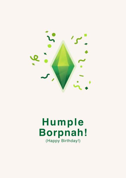 Funny Birthday Card - The Sims - Humple Borpnah! | thortful
