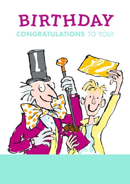 Willy Wonka & Charlie Birthday Card – Golden Ticket Celebration | thortful