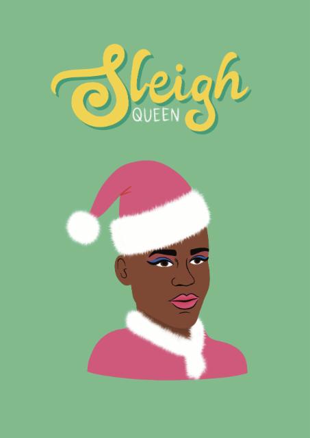Sleigh Queen slay Christmas card funny sassy for friend | thortful