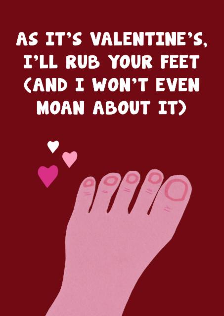 Funny Valentine's Day Card - Rub Your Feet | thortful