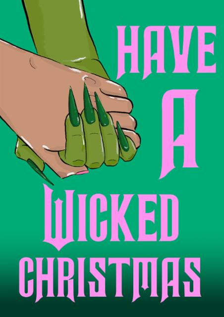 Cute Christmas Card - Wicked - Holding Hands | thortful