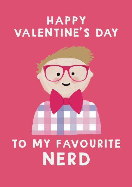 Cute Valentine’s Day Card - Favourite Nerd | thortful