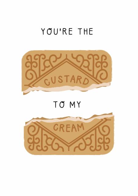 Cute Valentine's Day Card - Custard Cream | thortful
