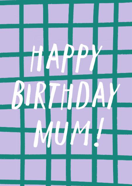 Classic Birthday Card - For Mum - Grid Pattern | thortful