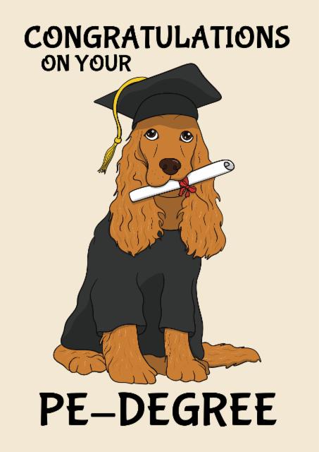 Cute Congratulations Card - Degree Graduation - Pedigree Dog Pun | thortful