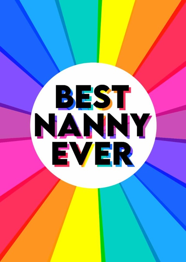 Fun Mother's Day Card - Best Nanny Ever - Colourful Design | thortful