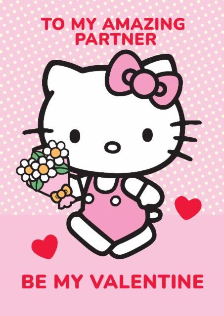 Cute Hello Kitty Valentine’s Day Card For Partner - Be My Valentine ...