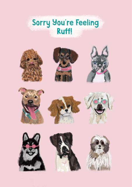 Cute Get Well Card - Sorry You're Feeling Ruff! - Dogs | thortful