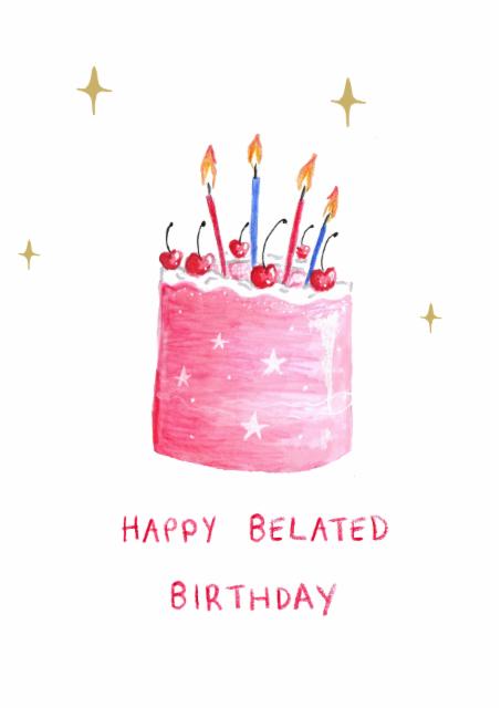 Fun Birthday Card - Belated Birthday - Cake | thortful