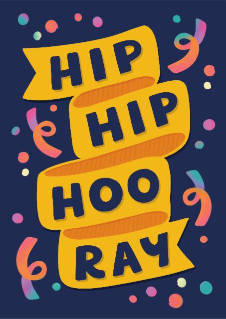 Fun Congratulations Card - Hip Hip Hooray - Confetti | thortful