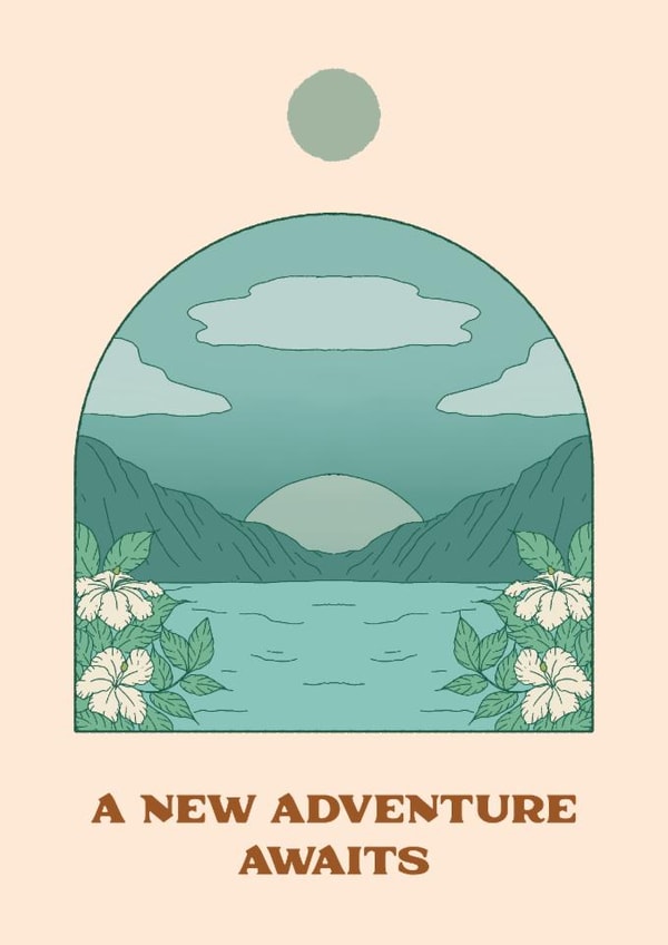 Arty Leaving card - A New Adventure Awaits | thortful