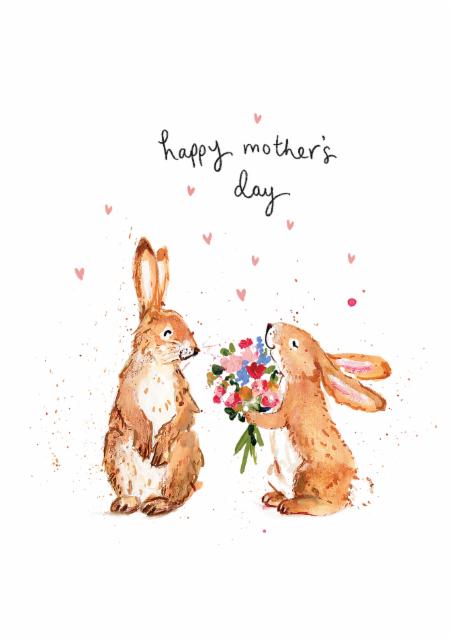Cute Mother's Day Card - Bunnies Giving Flowers - Happy Mother's Day | thortful
