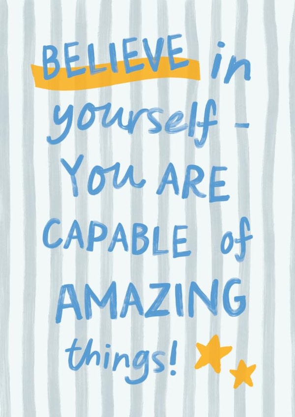 Classic Good Luck Card - Believe In Yourself | thortful