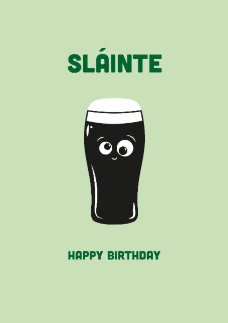 Cute Birthday Card - Sláinte - Guinness | thortful