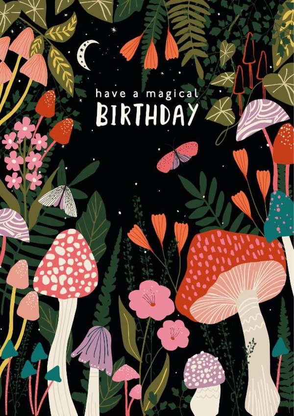Pretty Birthday Card - Mushrooms - Magical Forest | thortful