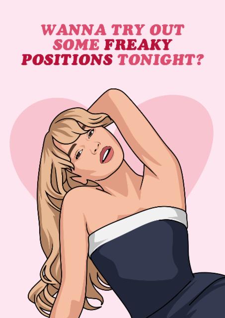Funny Anniversary Card - Sabrina Carpenter - Freaky Positions | thortful